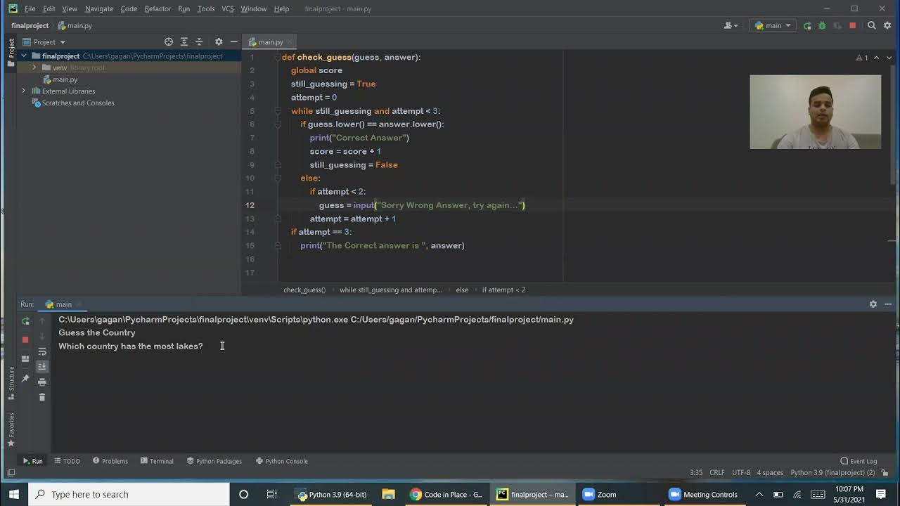 Country Quiz Game Python Project - YouTube