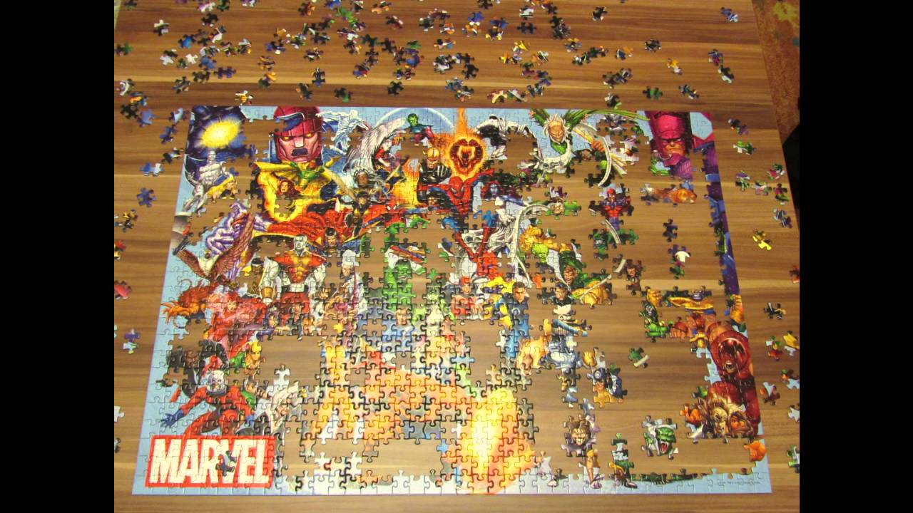 all marvel heroes & villians jigsaw puzzle 1k pieces timelapse - YouTube