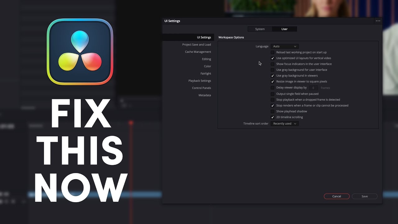 My MUST CHANGE DaVinci Resolve Settings (Pro Tips) - YouTube