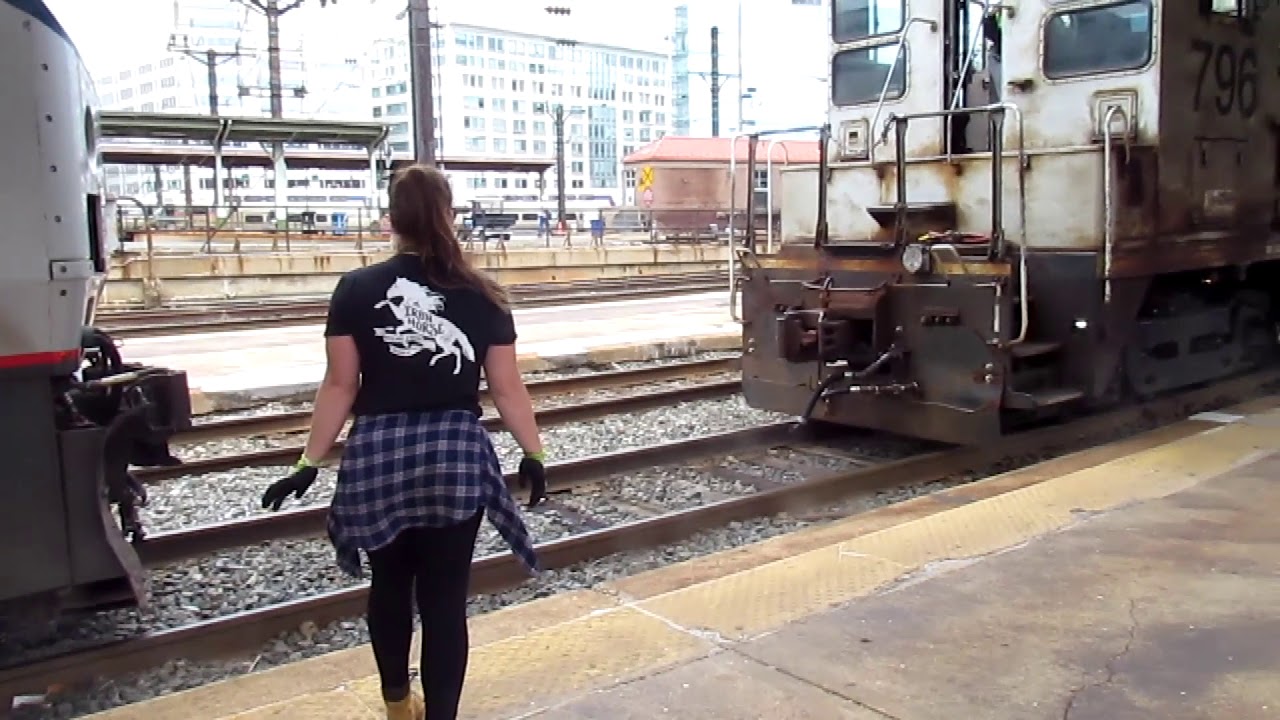 Amtrak Switcher #796 Couples to the Power on Train 20 - YouTube