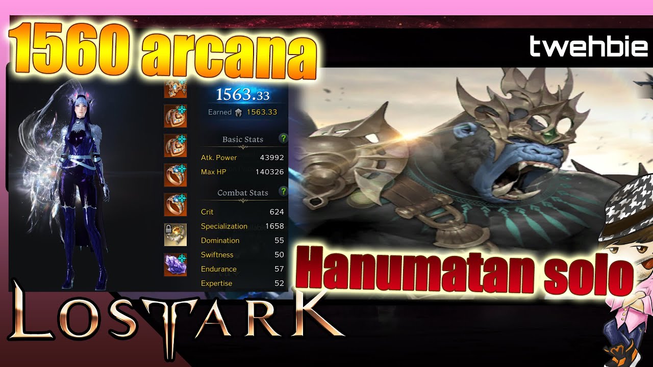 [Lost Ark] 1560 arcana solo Hanumatan - YouTube