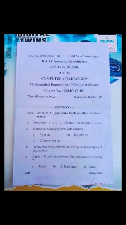 B.A/BSC 4th semester major 4 computer application (NEP) (mathematical ...