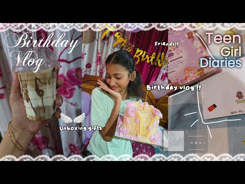 TEEN GIRL DIARIES EP.01  ⋆˚꩜｡ | turning 13 | unboxing gifts , making cards , special gift and more 𝄞