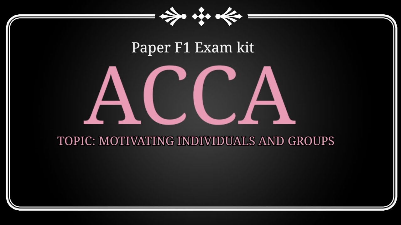 ACCA EXAM KIT PAPER F1 - YouTube