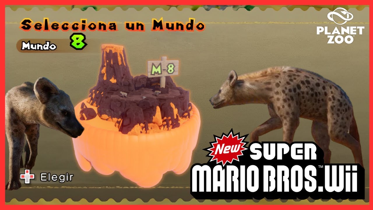 🍄NEW SUPER MARIO BROS WII: Mundo 8 🍄|Hienas 🌋| PLANET ZOO speedbuild ...