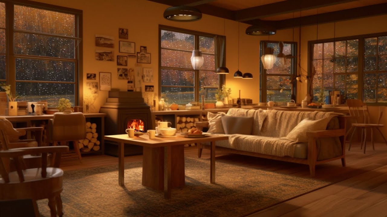 Calm Rain And Gentle Thunder On Window For Relaxing & Studying - Coffee ...