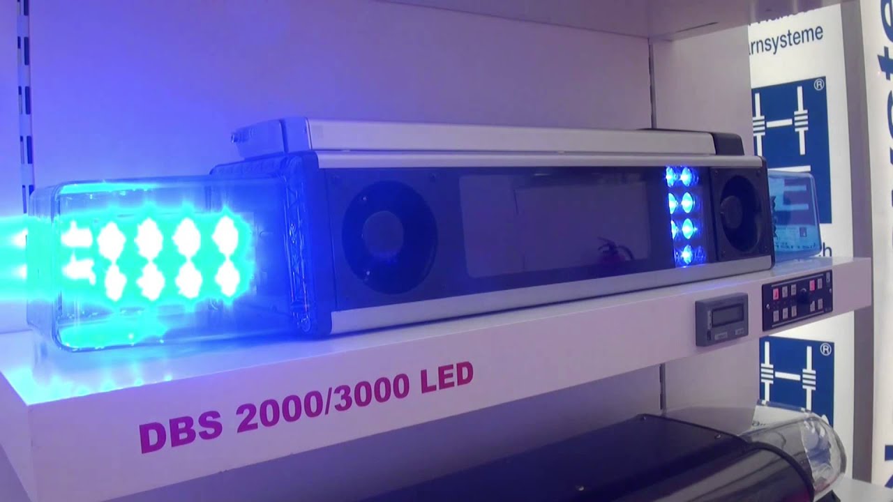 Rettmobil 2013: Blaulichtbalken HÄNSCH DBS 2000/3000 LED - YouTube