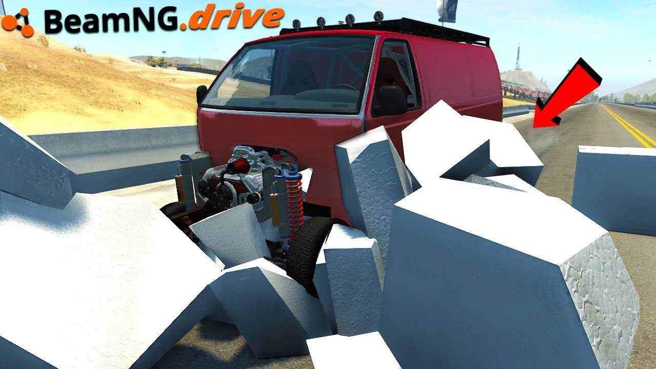 RUNNING OVER STYROFOAM BLOCKS (Crazy Destruction) - BeamNG Drive - YouTube