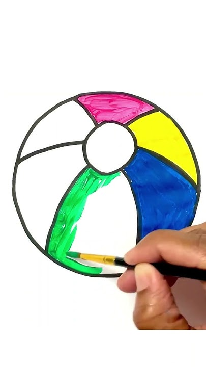 Ball Drawing for kids | How to Draw Beach Ball | #ytshorts #balldrawing ...