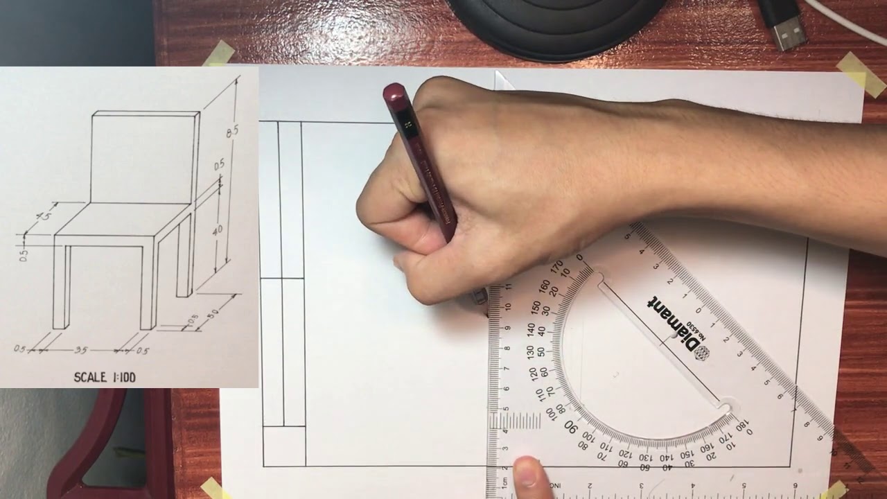 TechDraw - Chair Oblique Projection Plate - Plate #10-11 - YouTube