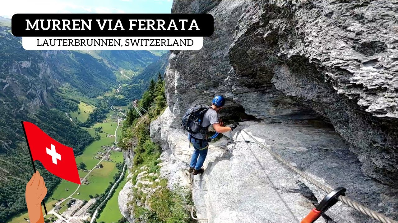 1300 FT CLIFF WALKING on the Murren Via Ferrata (Klettersteig in ...