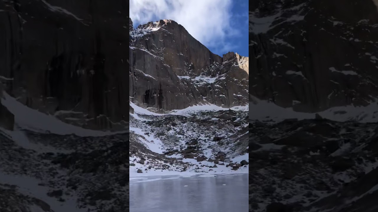 Walking on frozen Chasm Lake, RMNP - YouTube