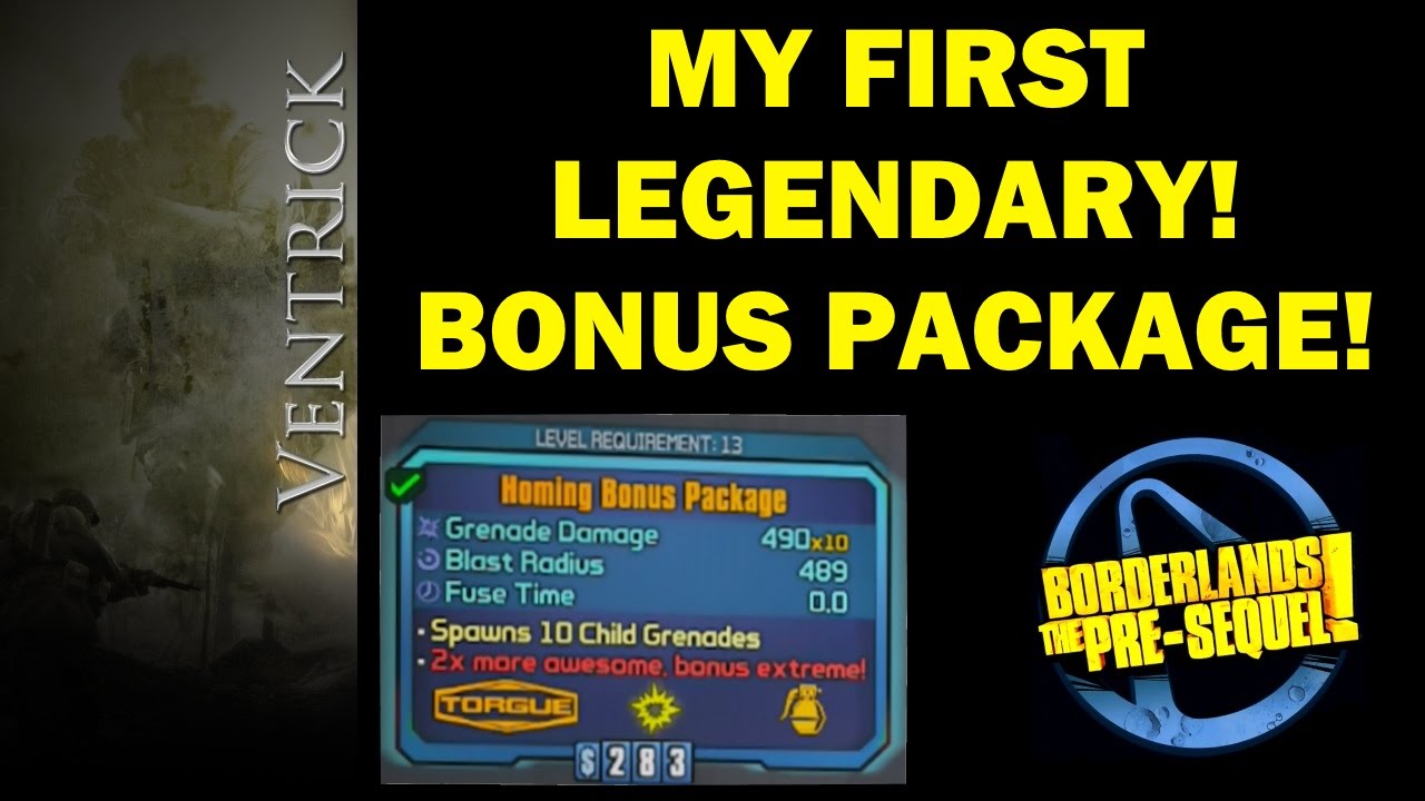 Borderlands Pre-Sequel: Bonus Package, My First Legendary! - YouTube