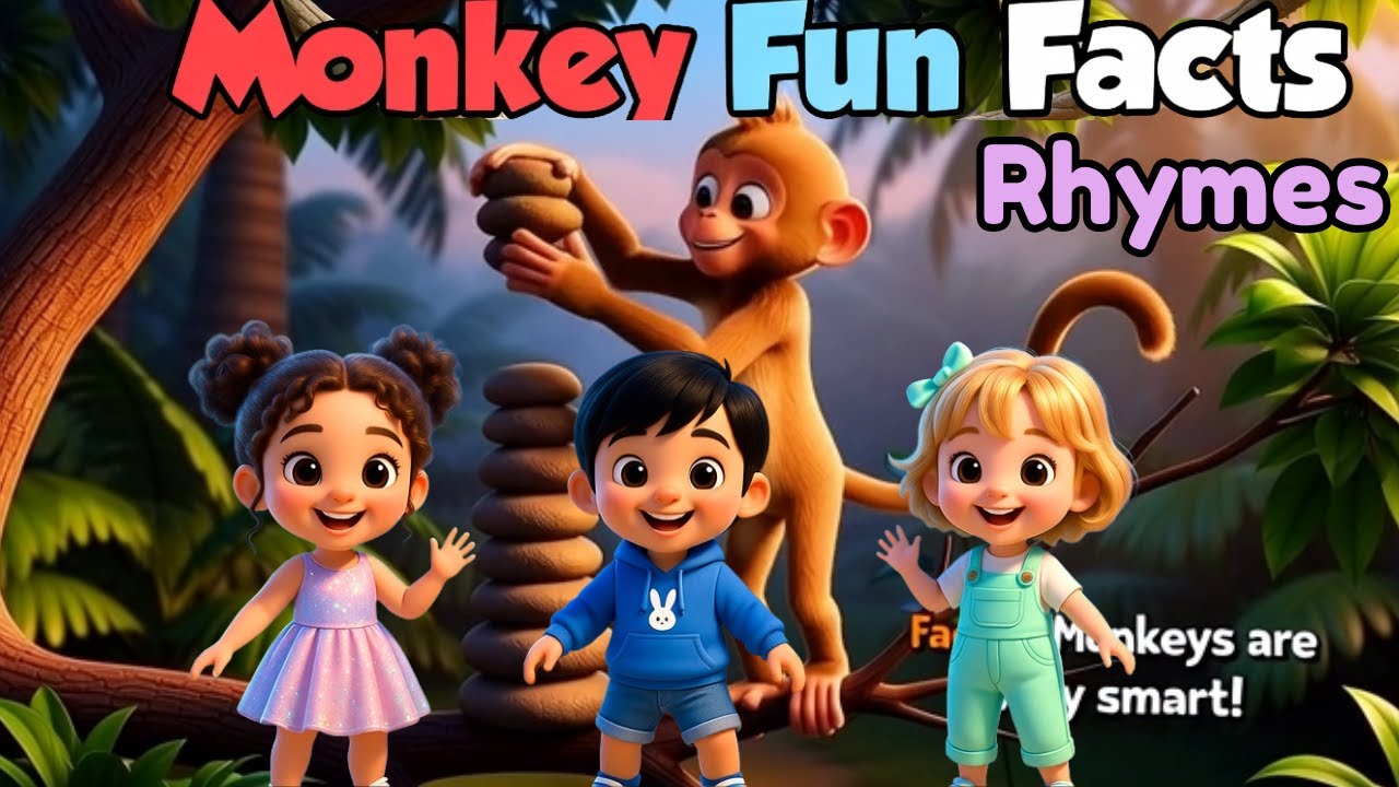 “Monkey Fun Facts Rhyme for Kids | Jump-Jump Monkey Song | Educational ...