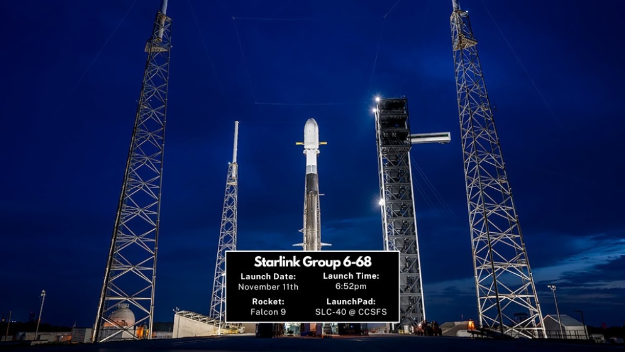 Launch of Starlink Group 6-68 - YouTube