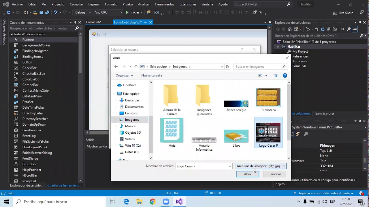 Visual Basic 2019 - Propiedades Enabled y Visible - YouTube