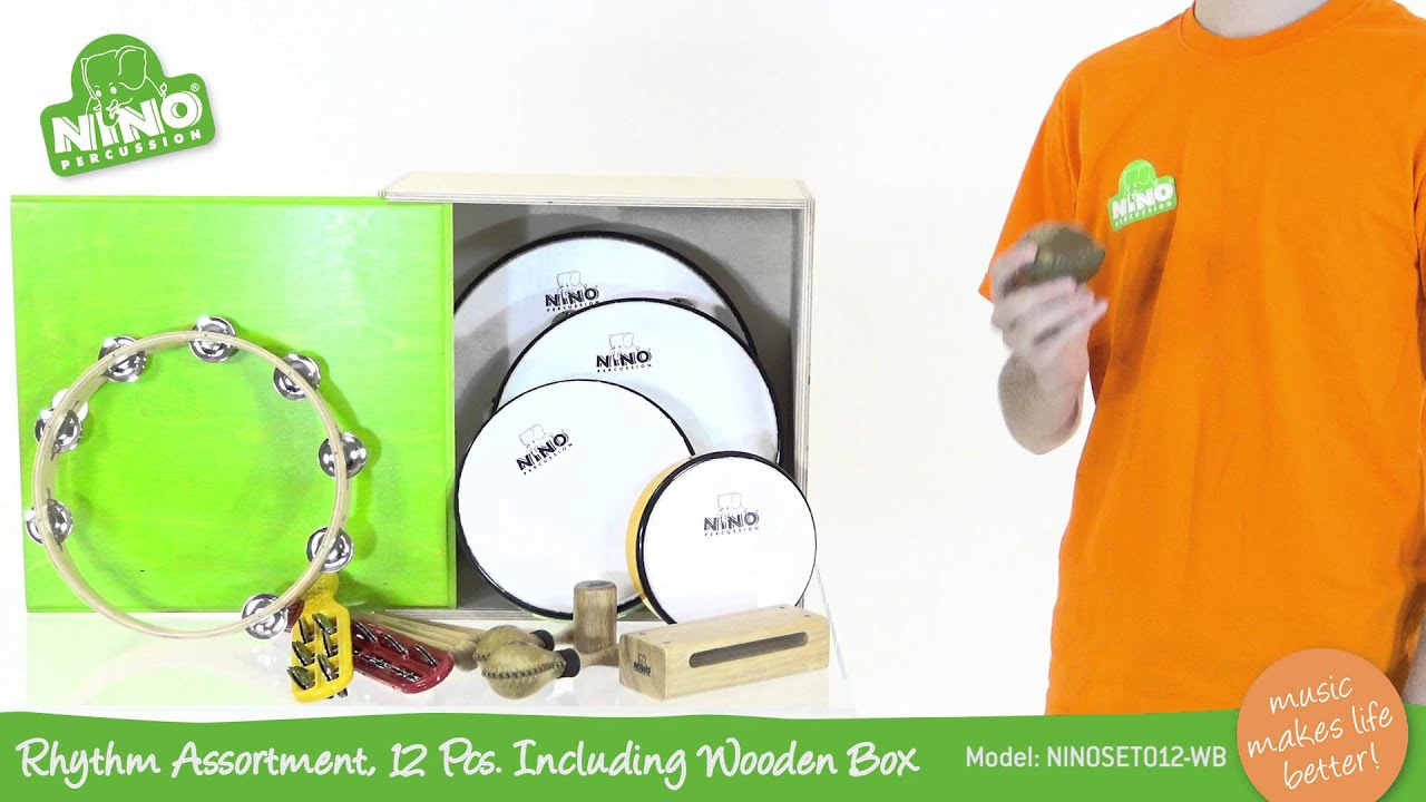 Rhythm Assortment 12 Pcs. Including Wooden Box - NINOSET012WB - YouTube