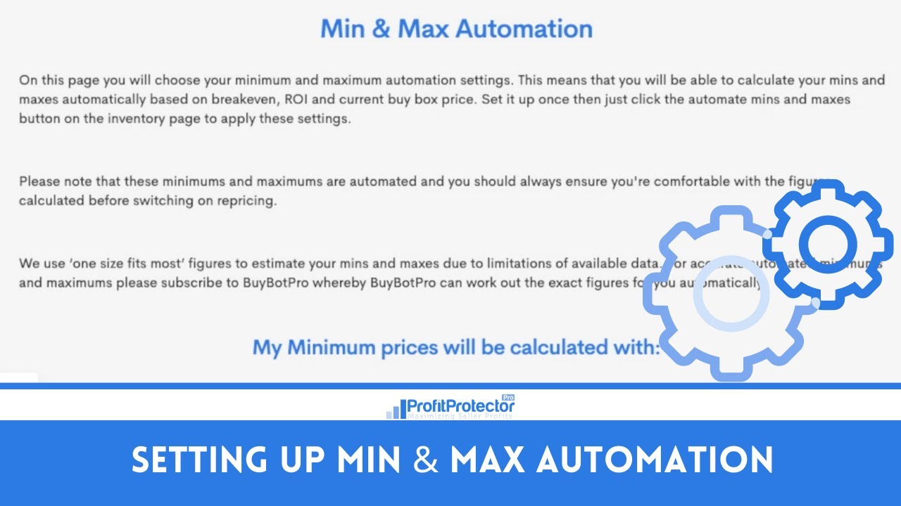 Setting Up Min & Max Automation In Profit Protector Pro - YouTube
