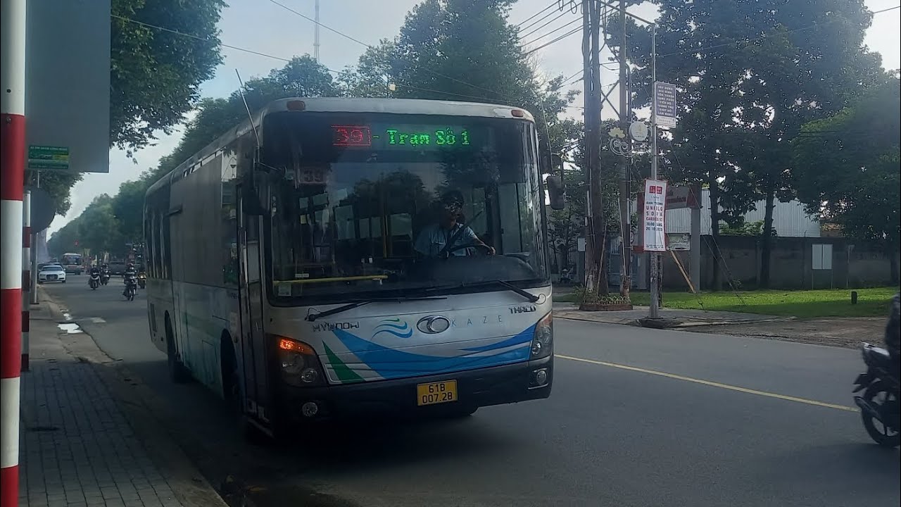 KAZE BUS - Hành trình xe buýt 39 (Tuyến đỏ) rời trạm BX.Khách tỉnh Bình ...