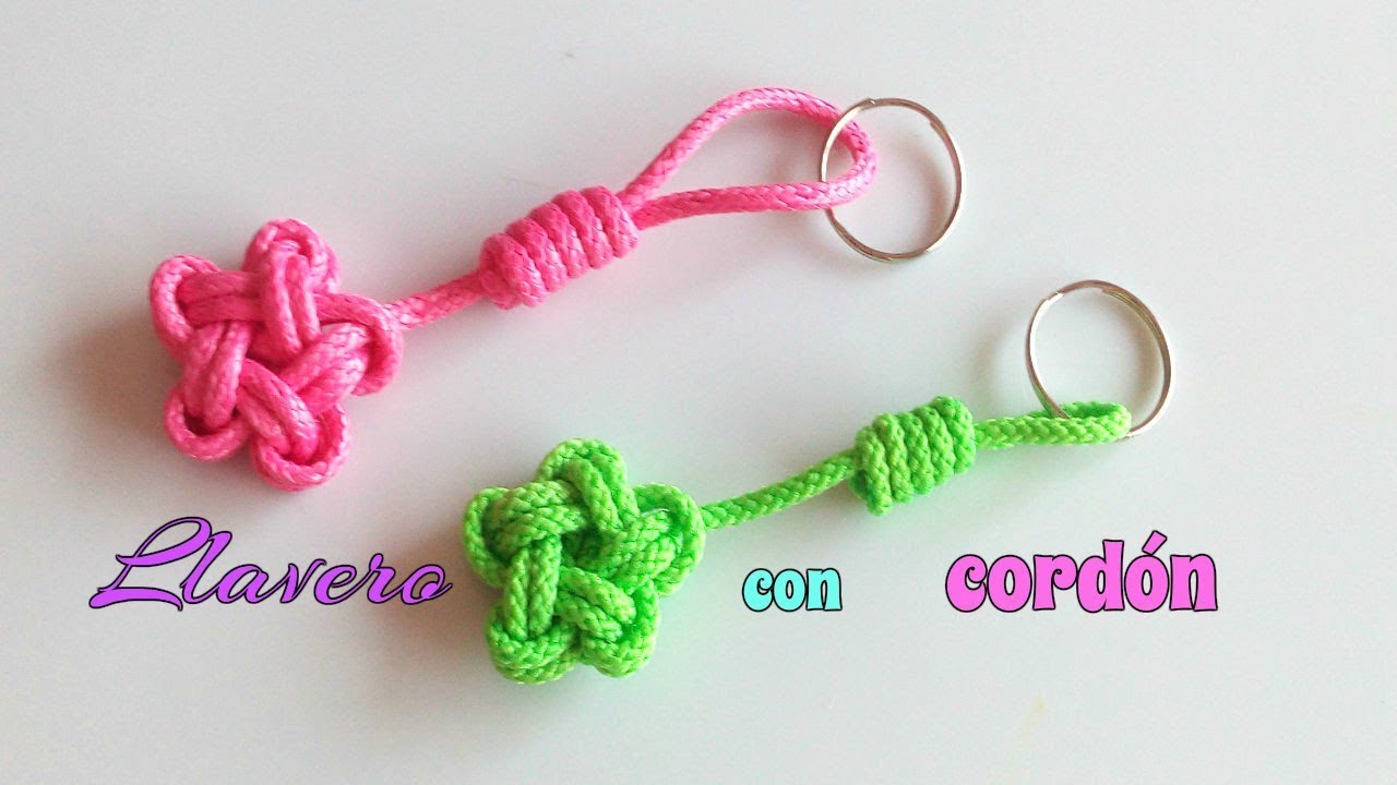 Cómo hacer un LLAVERO con CORDÓN en FORMA de FLOR/paso a paso. - YouTube