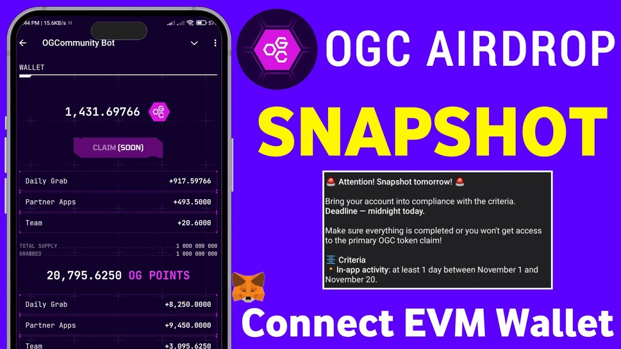 OGC Mining App Snapshot Update | OGC Airdrop Eligible Criteria | OGC ...