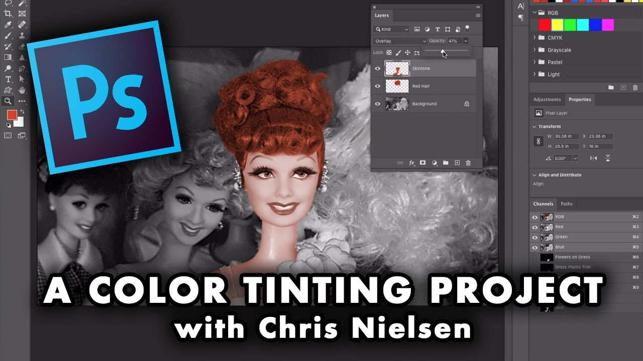 My Video Tutorial Challenge on Color Tinting BW Photos in Photoshop CC ...