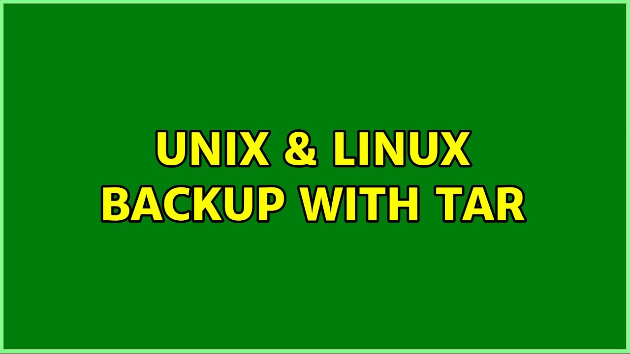 Unix & Linux: backup with tar - YouTube