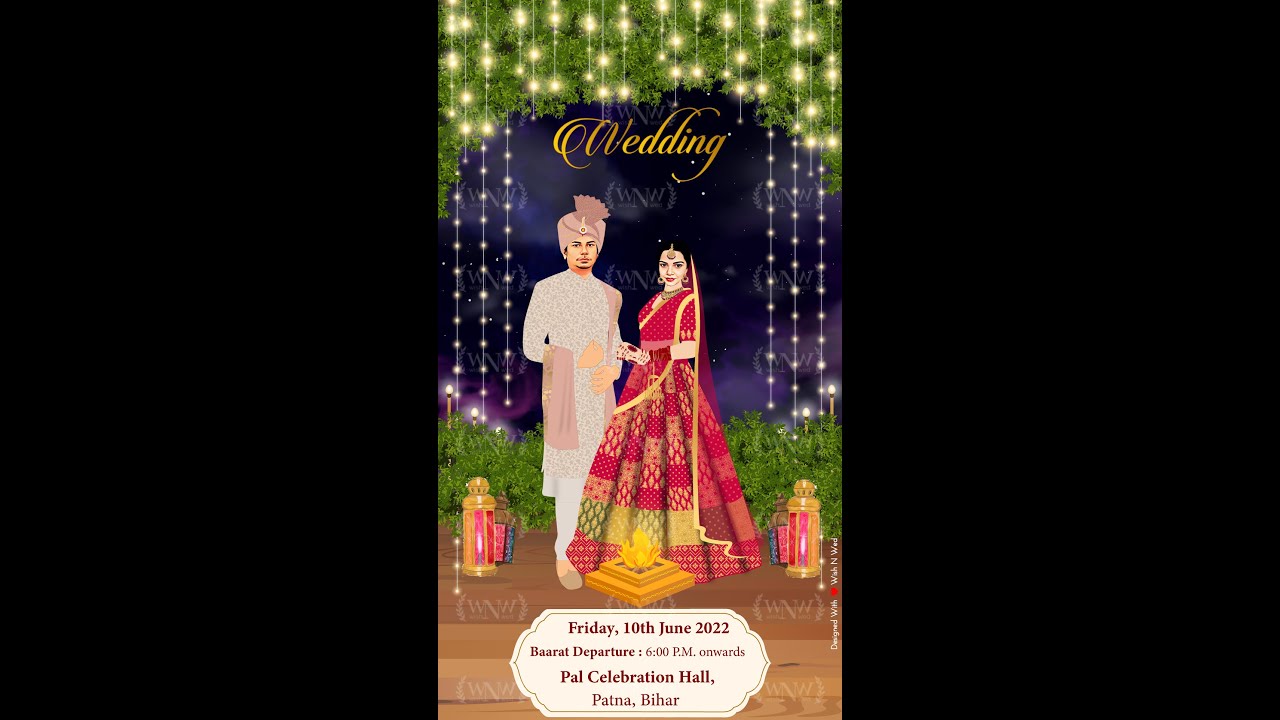 Latest 2 States Theme Wedding Invitation Video | WhatsApp Invitation ...