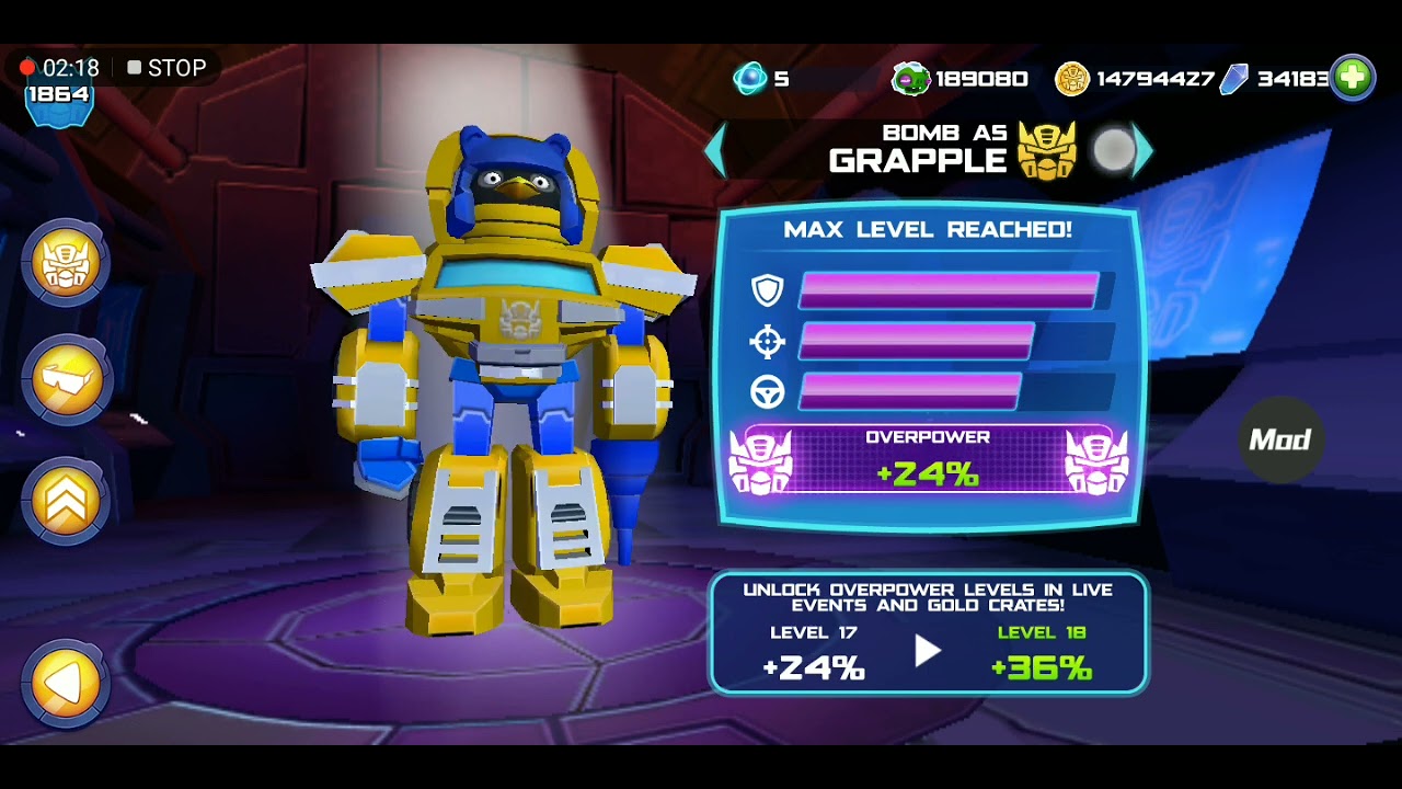 transformers angry birds mod menu gameplay mod apk - YouTube