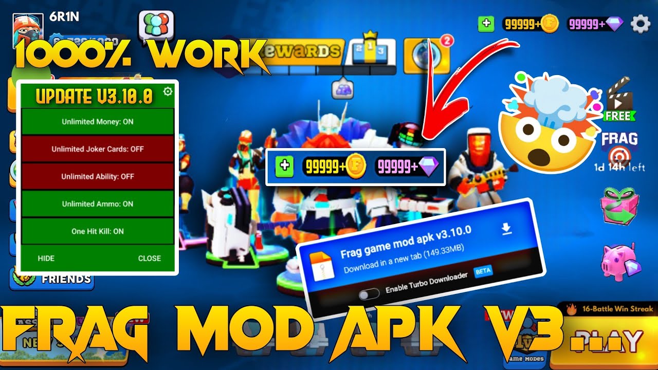 FRAG Pro Shooter android || frag game hack mod apk || New Update v3.10. ...