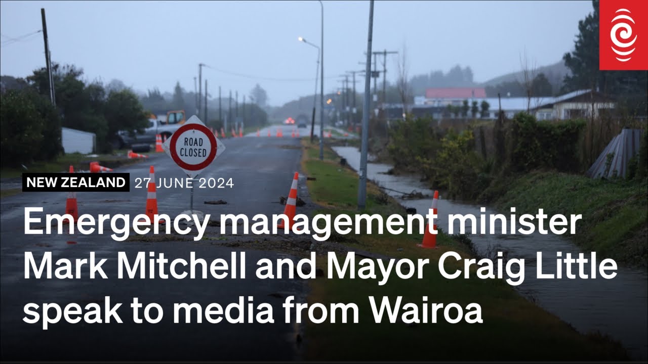 Emergency management minister Mitchell and Mayor Little speak from ...