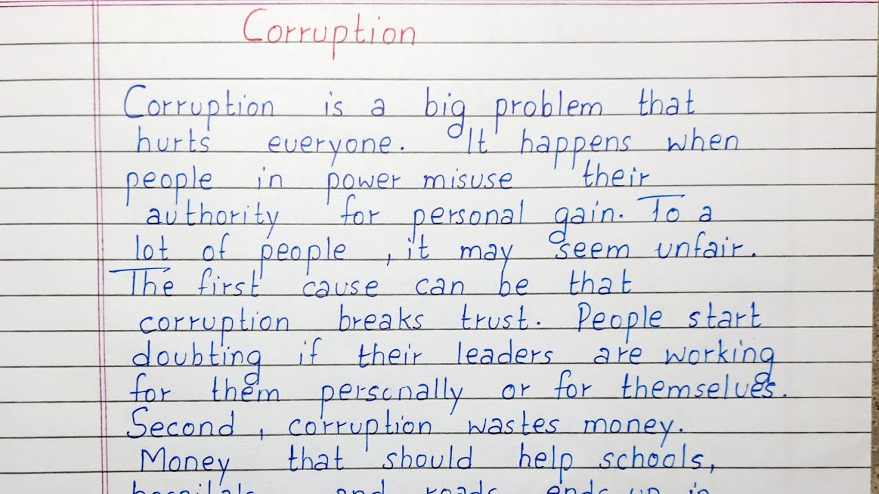 Write a short essay on Corruption | Essay - YouTube