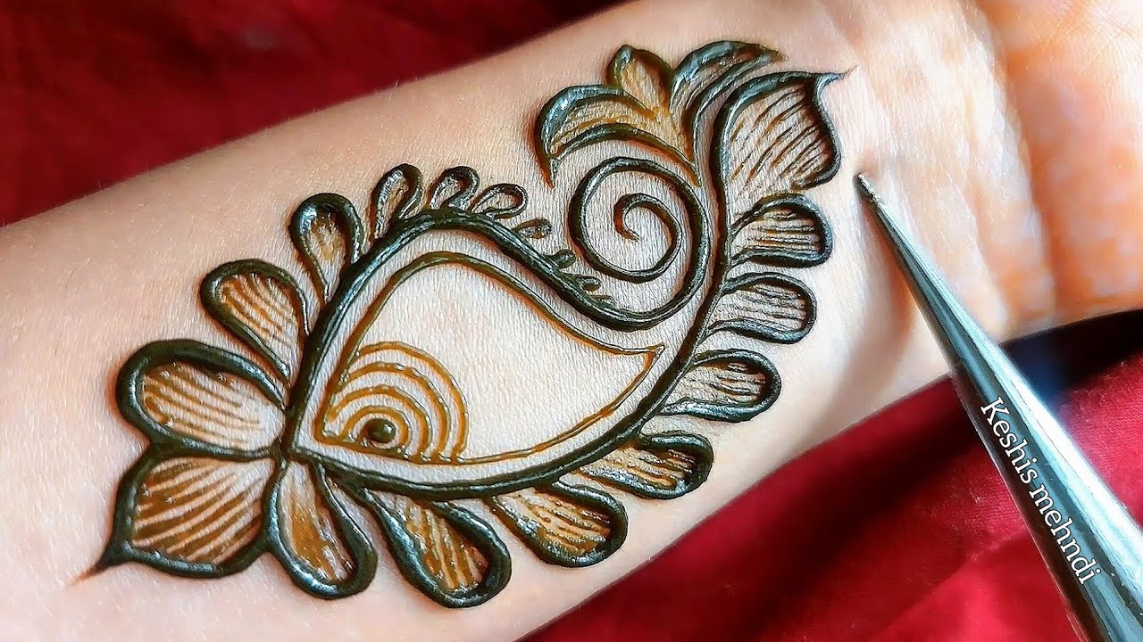 Beautiful simple shaded mehndi design | Easy arabic mehndi design ...
