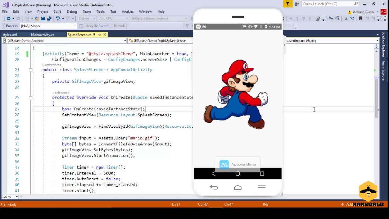 Xamarin forms gif splash screen [Hindi] - YouTube