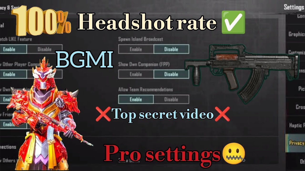 Bgmi pro settings🙊//sensitivity reveal 😱 //💯 headshot rate @Mr_Pradip ...