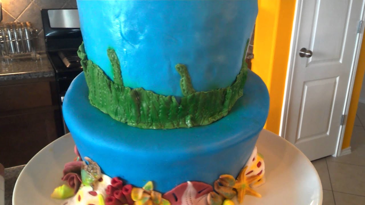 aquarium cake in progress - YouTube