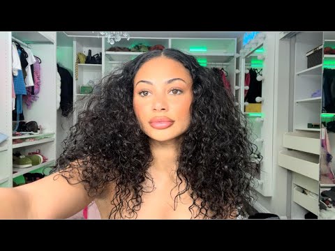 Washing & Styling curly hair routine. These products helped my hair grow thick and long. (ASMR)