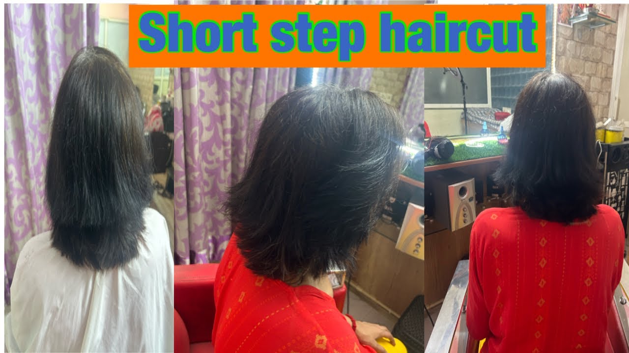 Short haircut //short step hair cut //blunt step haircut step by step ...