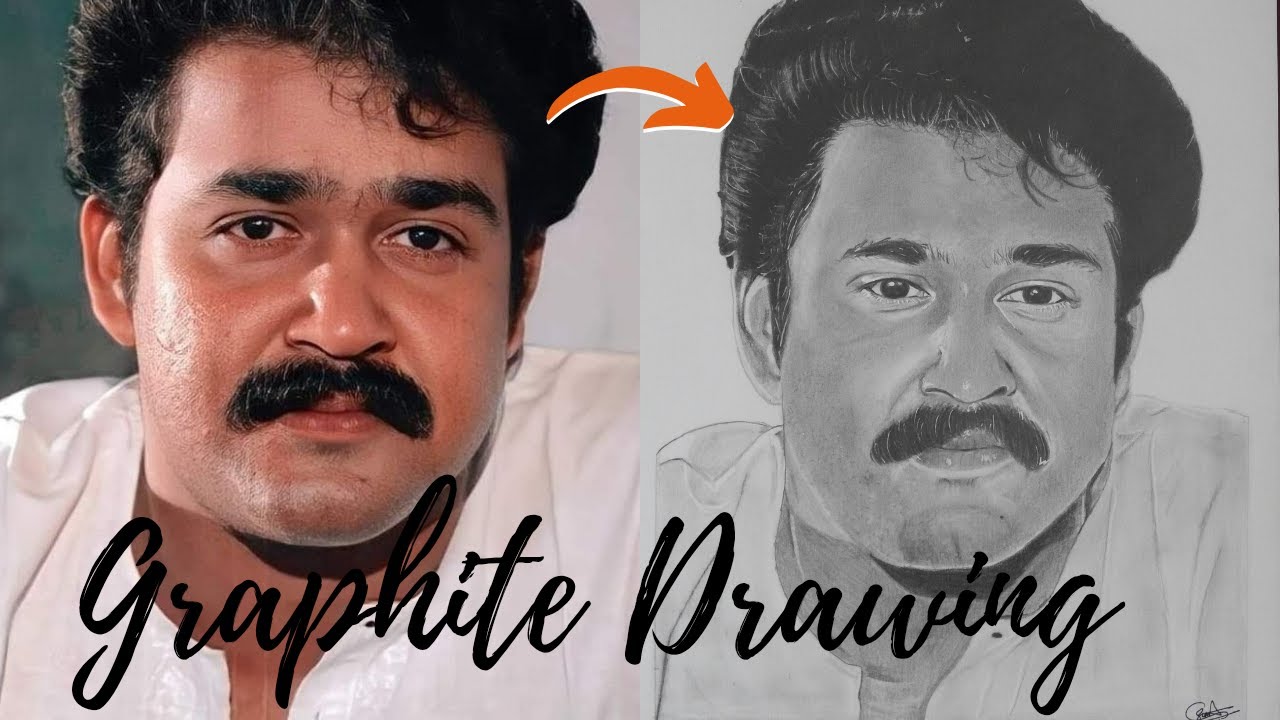 Mohanlal Graphite Drawing ️ | Step-by-Step Pencil Sketch - YouTube