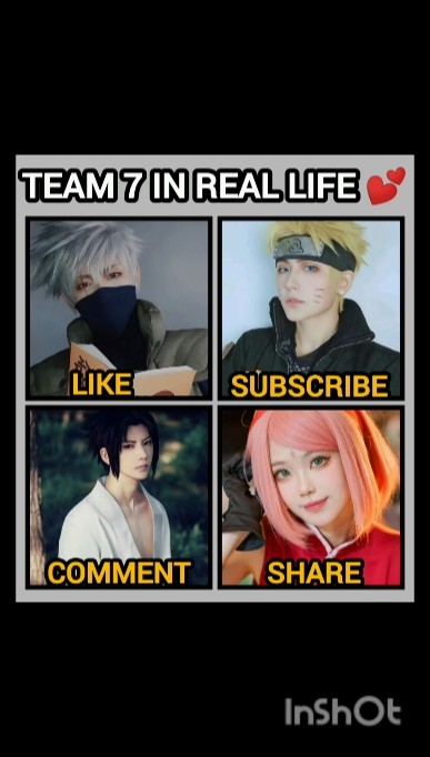 Team 7 in real life 💕 #naruto #anime #boruto #reallife #trending - YouTube