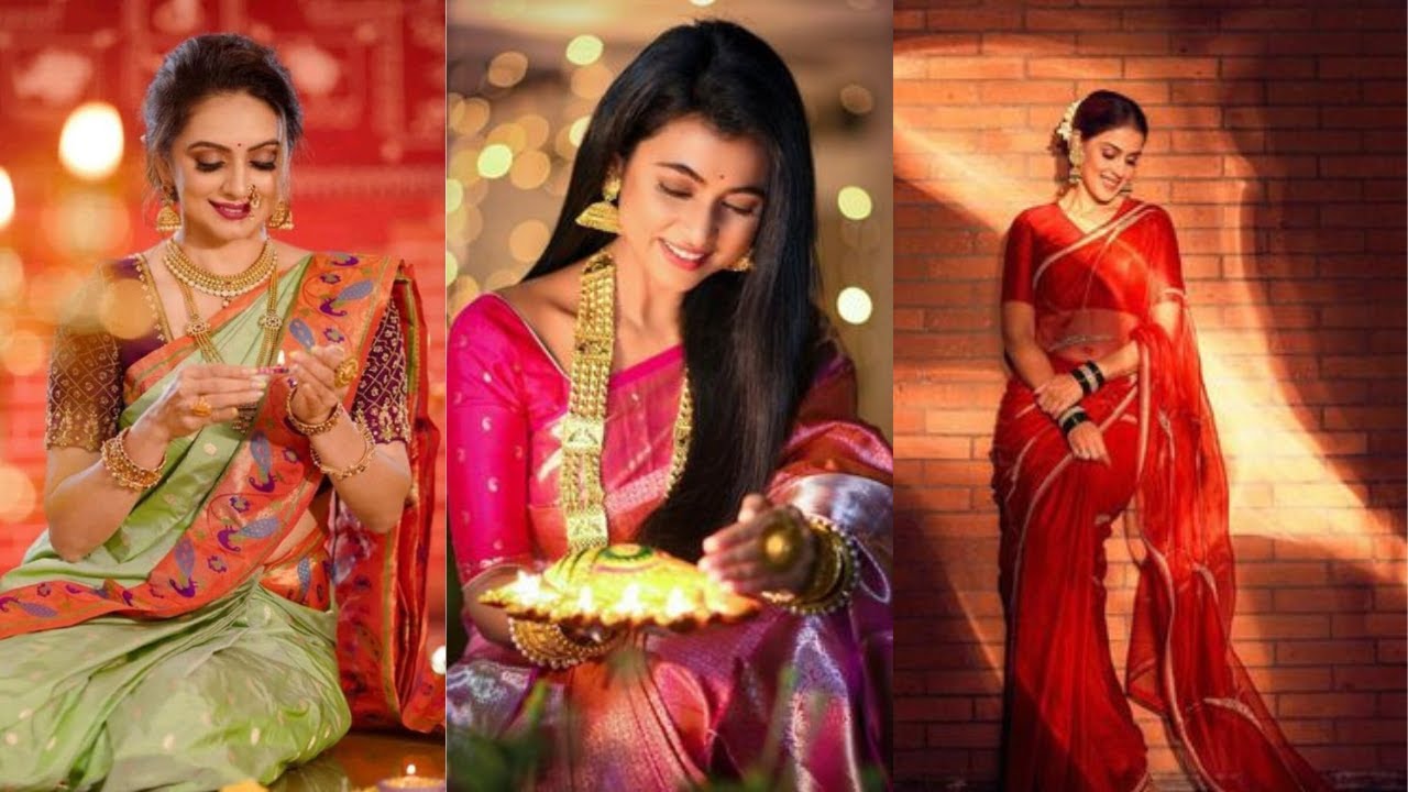 Diwali Saree Look ️ | Saree Look for Diwali | Love and Light Always ...