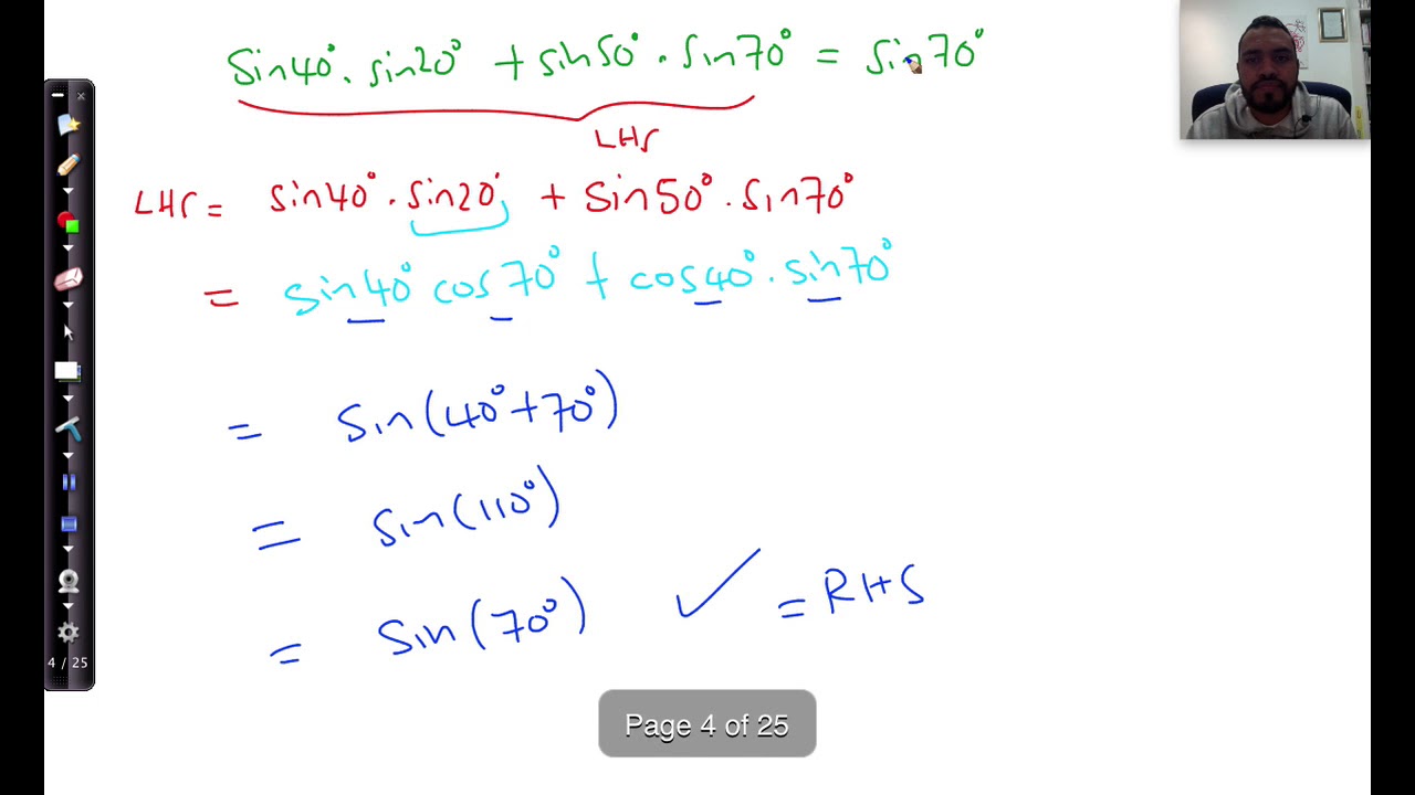 a10 Trig Identities Example 9 grade 12 - YouTube