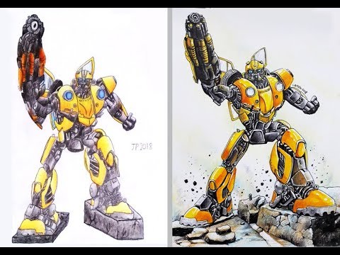Transformers | Bumblebee | Father and son draw Transformers Bumblebee ...