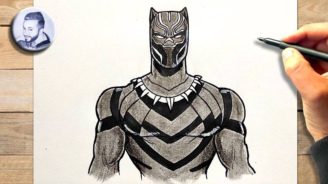 Comment dessiner black panther facilement - YouTube