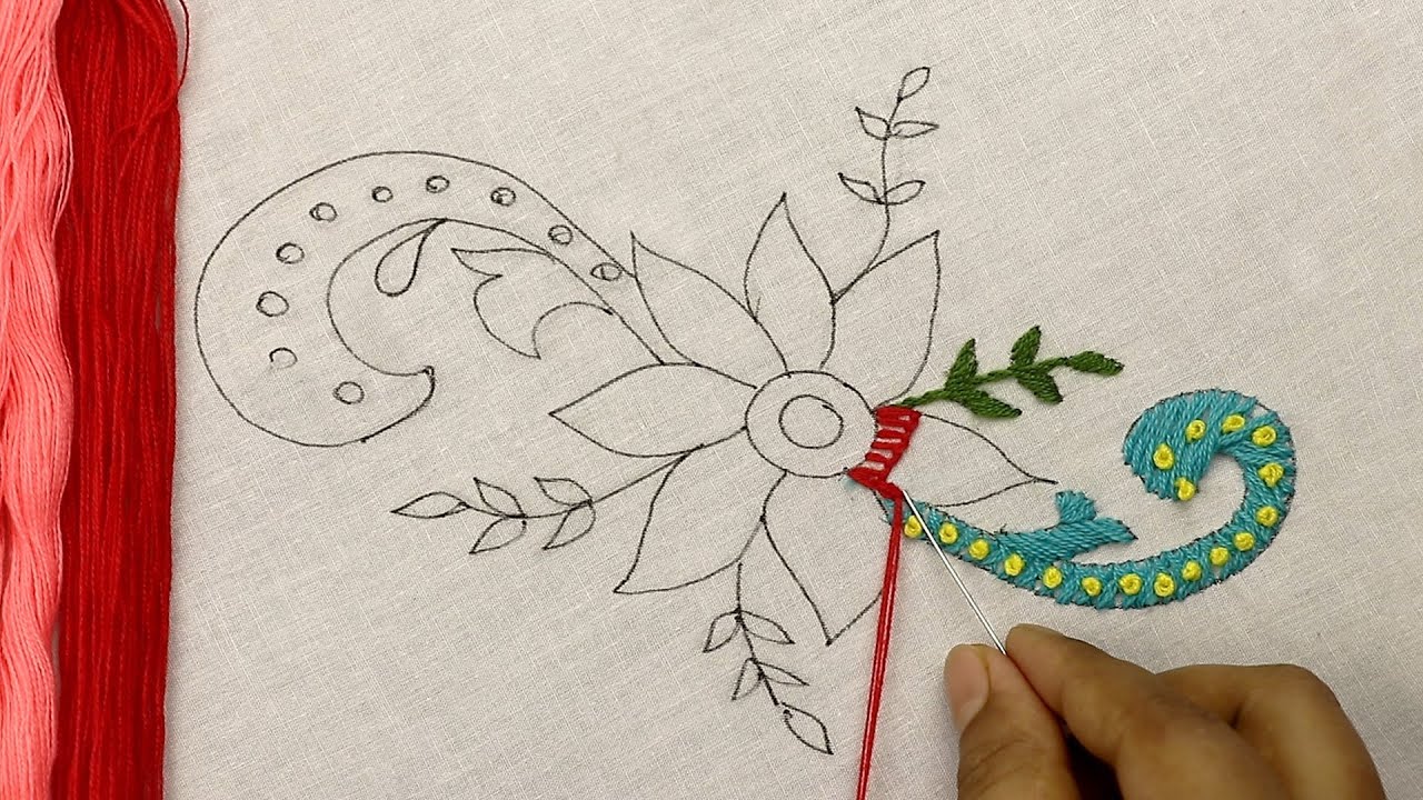 traditional hand embroidery pattern with modern embroidery design for ...