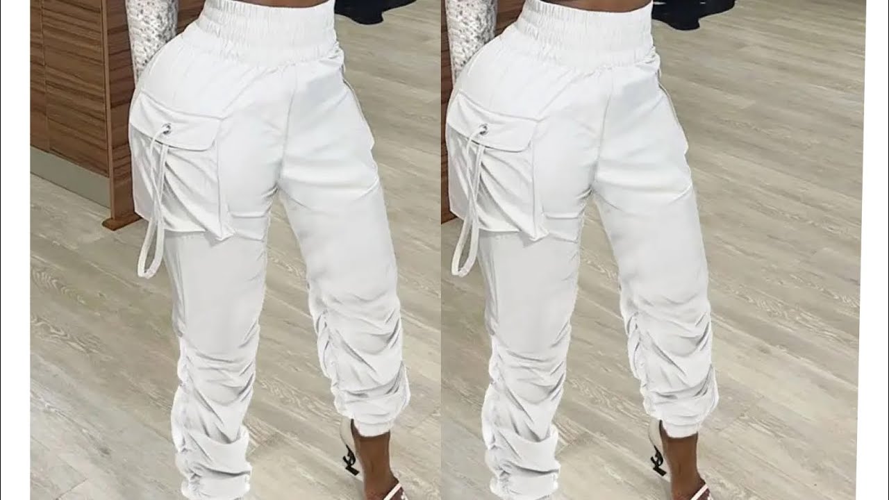 How to cut and sew a ruched combat (cargo)trouser with a side pocket ...