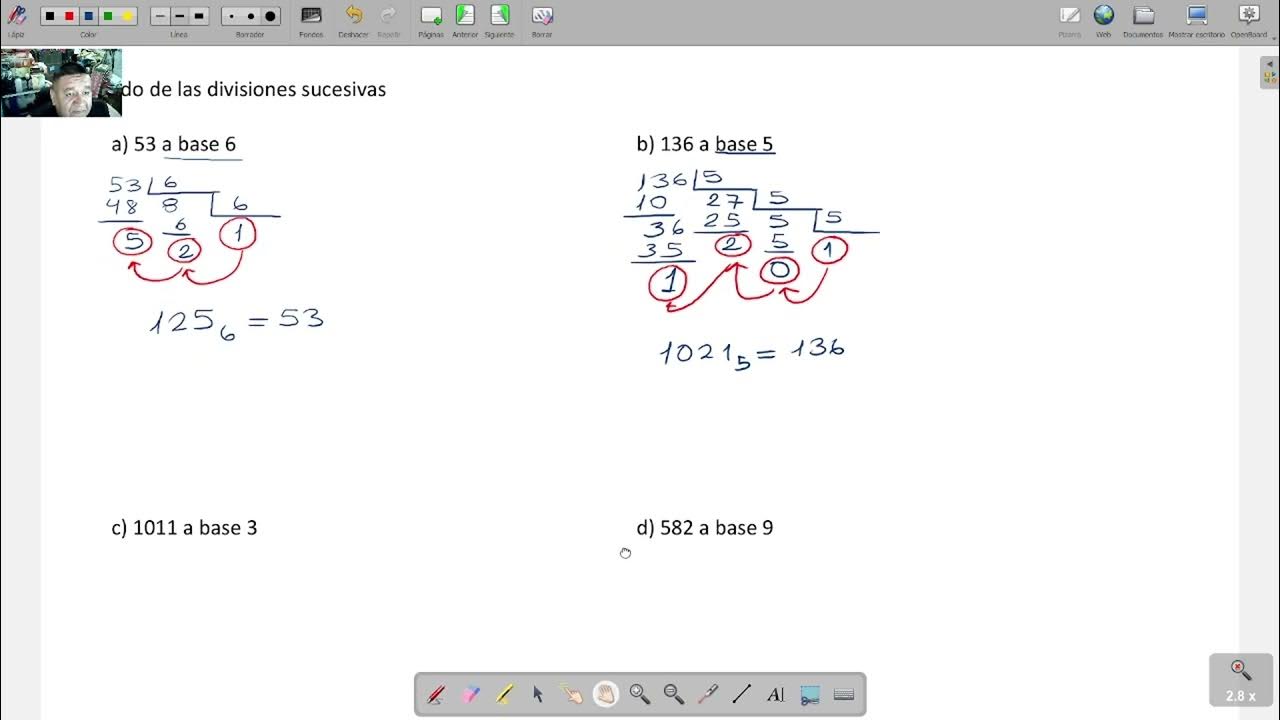 NUMERACIÓN II TRANSFORMACION DE BASE 10 A BASE N - YouTube