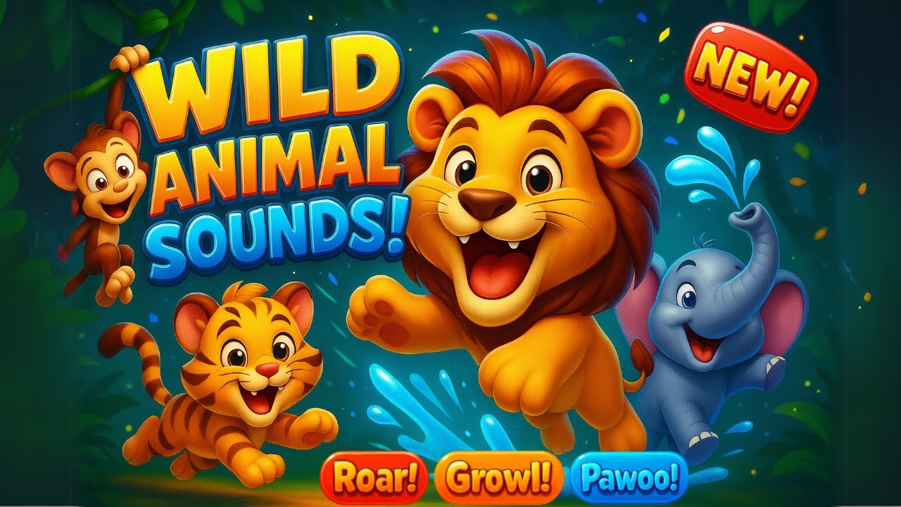 Wild Animal Sounds for Kids || Jungle Rhyme with Baby Animals - YouTube