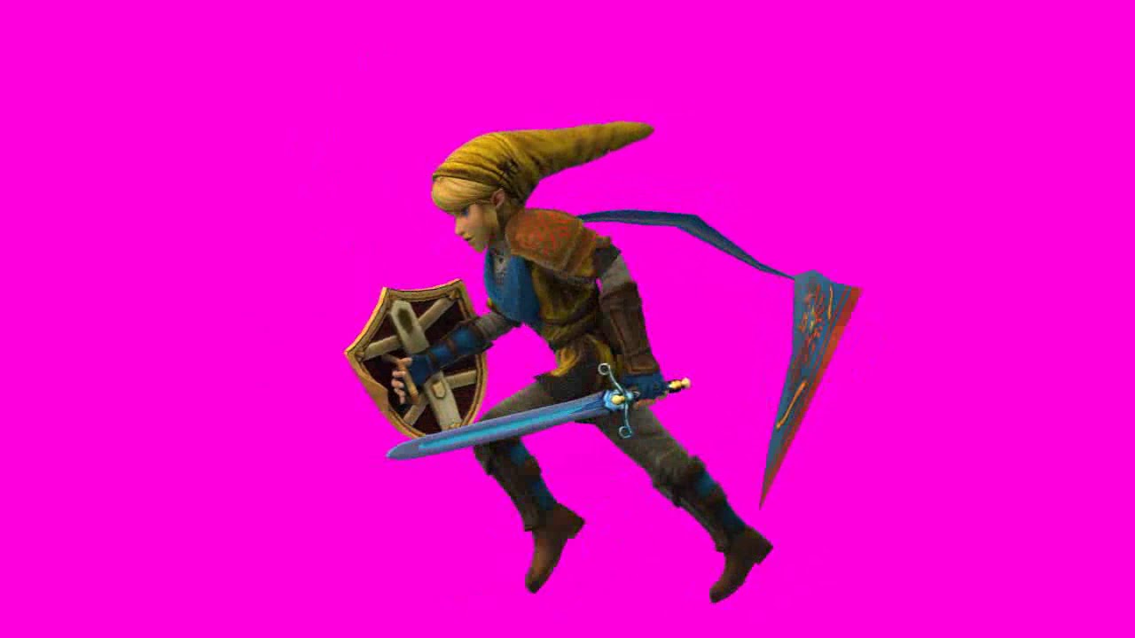 Link gold zelda run animated right chroma - YouTube