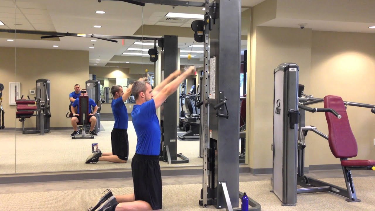 Kneeling lat pull down cable - YouTube